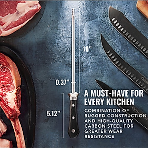 Cutluxe Honing Rod, Sharpening Steel for Kitchen Knives – 10" Honing Steel – Ergonomic Handle Design – Artisan Series