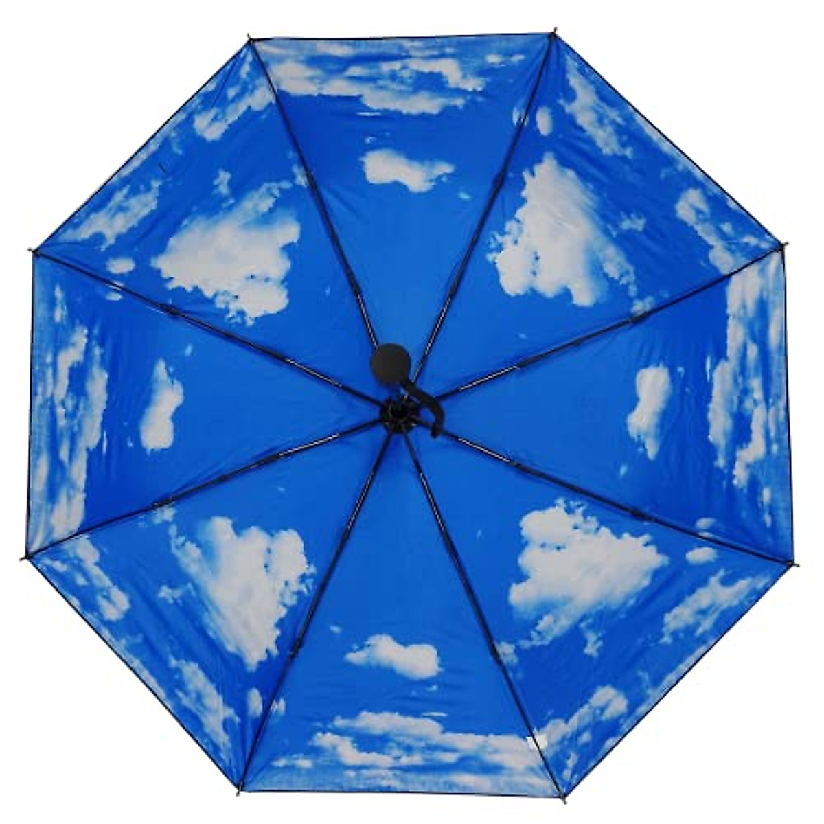 LLanxiry Umbrella Small Compact Travel Umbrellas for Rain Mini Folding Portable Automatic Open/Close Umbrella for Man/Women (High clouds)