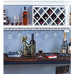 MMEXPER Green Bronze Wine Rack Single Wine Bottle Holder for Home Kitchen Display Shelf Gift