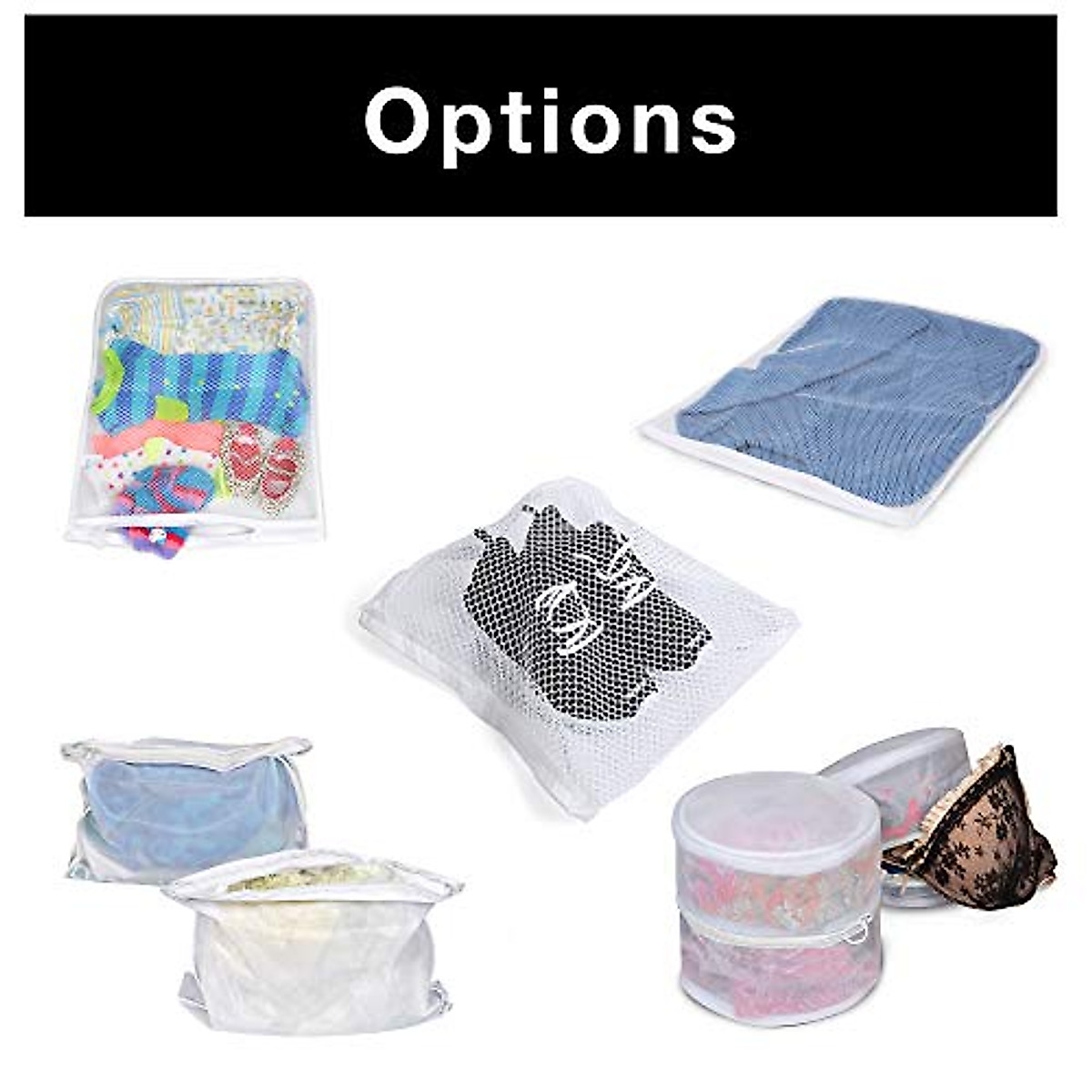 Smart Design Sneaker Dryer & Wash Bag w/ Elastic Straps - Durable Fabric - for Shoes, Clothing, & Laundry - Home Organization (15.5 x 15.5 Inch) [White]