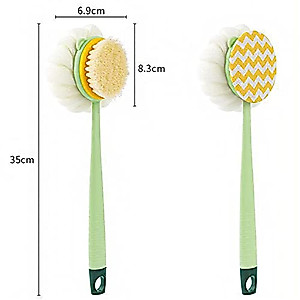 INGVY Dry Brushing Body Brush Bathroom Brush Long Handle Back Body Brush Bath Shower Scrubber Exfoliating Scrub Skin Massages Bathroom Products (Color : 2)