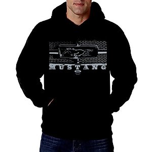 Ford Mustang Hoodie Honeycomb Grille Mens Car Hooded Sweatshirt Black,Large