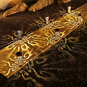 Go2garden 6Pcs Garden Solar Lights Outdoor Stakes Decorative Lighting for Yard, Pathway, Patio Decor Lawn Ornament (Red Copper)