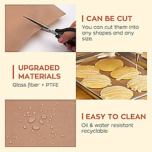 HTVRONT Teflon Sheets for Heat Press - 3 Pack Non Stick PTFE Teflon Sheet Reusable 12 x 16" Teflon Paper Heat Resistant Teflon Mat(Brown)