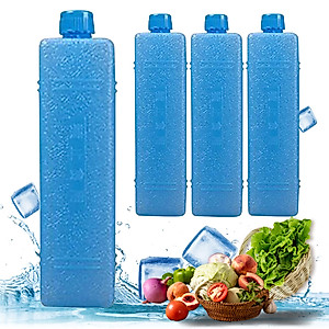 Small Fan, Ice Packs 4Pcs Long Lasting Freezer Blocks Reusable Portable Cooler Freezer Ice Packs Keep Cool for Refrigerator Air Conditioner Fan