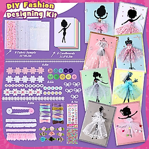 Tacobear Fashion Designer Kits for Girls Creativity DIY Arts & Crafts Toys Fashion Design Sketchbook Clothes Sewing Kit for Kids Birthday Gift Ages 3 4 5 6 7 8+
