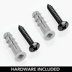 mDesign Steel Wall Mount Hair Dryer Holder, Styling Tool Storage Organizer Basket for Bathroom - Holds Hair Dryer, Flat Iron, Curling Wand, Hair Straighteners, Brushes - Arbor Collection - Matte Black