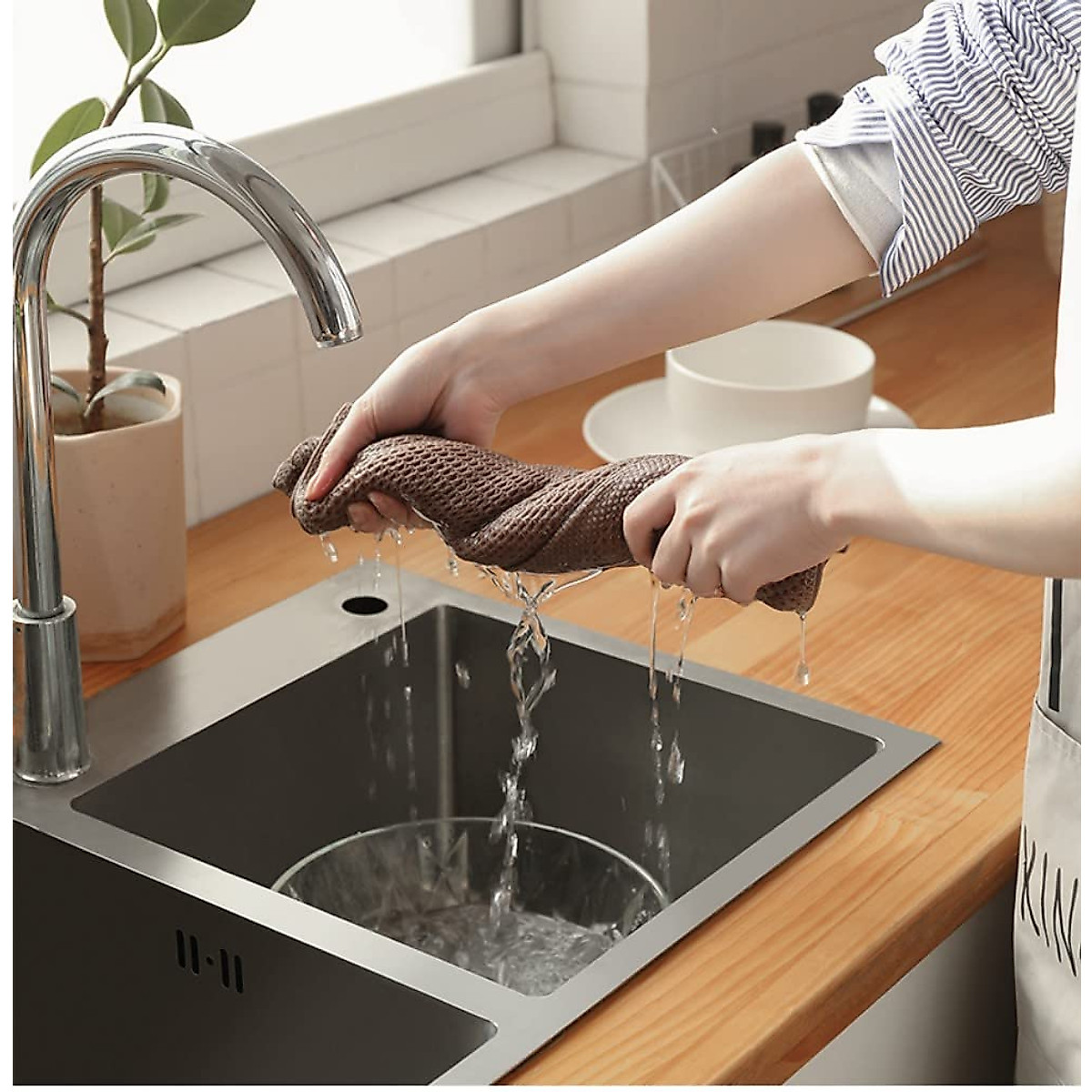 12 Pieces Kitchen Towel Cotton Honeycomb Rag Super Absorbent Dishcloth for Household Kitchen Cleaning Cloth Tools