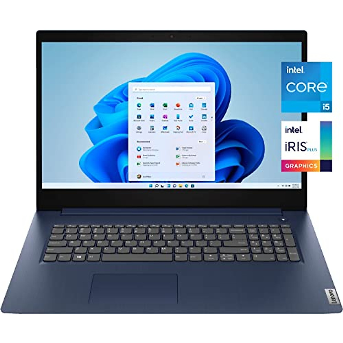 2022 Newest Lenovo IdeaPad 3i Laptop, 17.3" HD+ Display, 11th Gen Intel Core i5-1135G7, Intel Iris Xe Graphics, 20GB RAM, 512GB PCIe SSD, WiFi, Webcam, Fingerprint Reader, Windows 11 Home, Blue