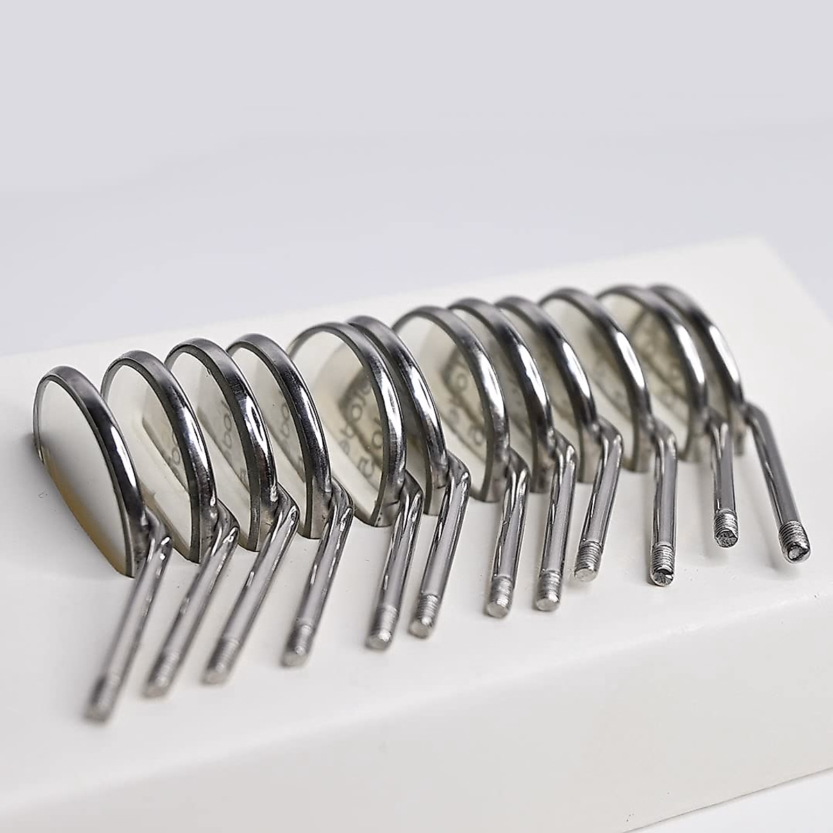 Polodent S.S. MATERIAL PLANE MOUTH MIRROR NO. # 04 SET OF 12 ORIGINAL