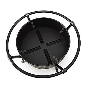 Amazon Basics Round Fire Pit - 39-Inch, Brushed Pewter