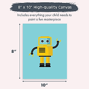 Pink Picasso Kits Paint by Number for Kids Ages 5-12 | DIY 8x10 Beginners Kids Paint Set Color by Numbers Canvas Painting Kits | As Seen On Shark Tank & Oprah's Favorite Thing| (Robot)