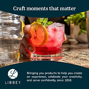 Libbey Newton Stackable Double Old Fashioned Glass, 12 ounce, Set of 6