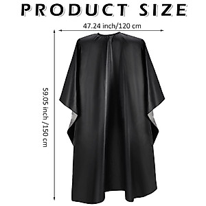 12 Pieces Barber Cape Large Hair Cutting Salon Cape Waterproof Shampoo Capes with Snaps Closure Anti Static Barber Client Cape Haircut Apron for Women Men Hairstylists Salon, Black