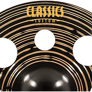 Meinl Cymbals Classics Custom Dark 16" Trash Stack Cymbal for Drum Set, Pair — Made in Germany — B12 Bronze, 2-Year Warranty (CC-16DASTK)