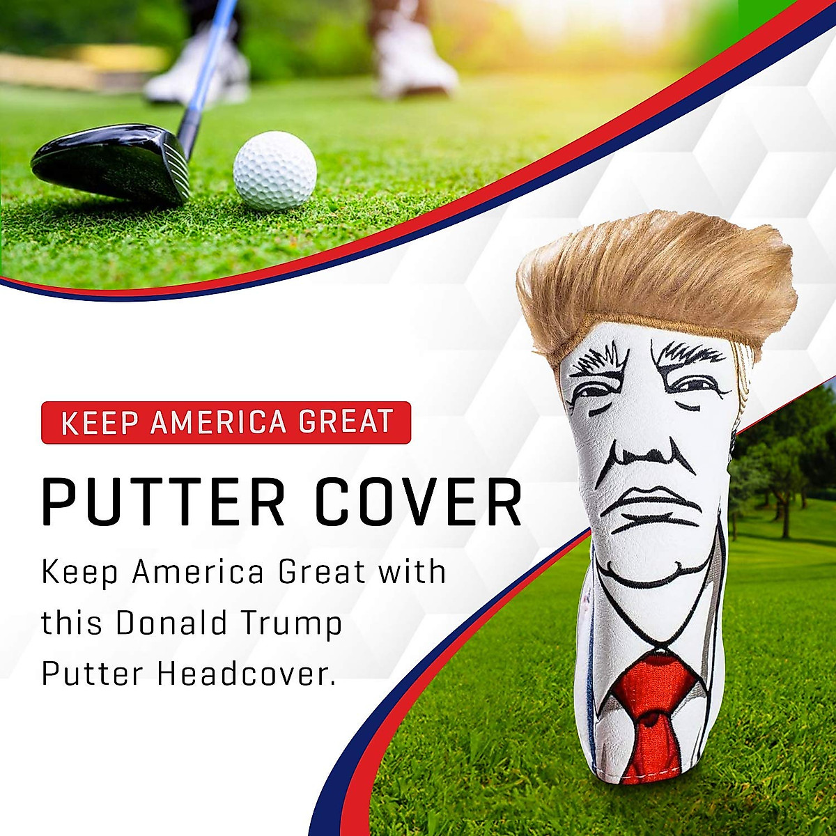 Pins & Aces Golf Co. Keep America Great Putter Head Cover (Blade)