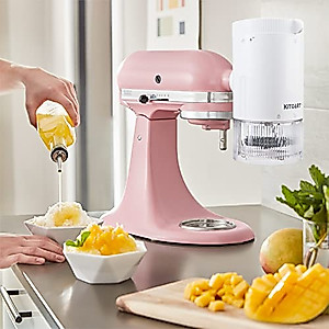 Shave Ice Attachment for KitchenAid Stand Mixers, Ice Shaver Attachment, Snow Cone Attachment/Maker, White (Machine/Mixer Not Included)