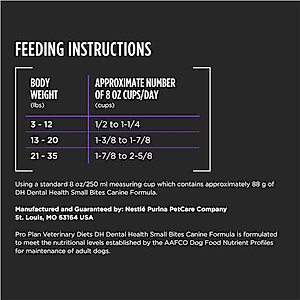 Purina Pro Plan Veterinary Diets DH Dental Health Small Bites Dog Food Dry Canine Formula - 6 lb. Bag