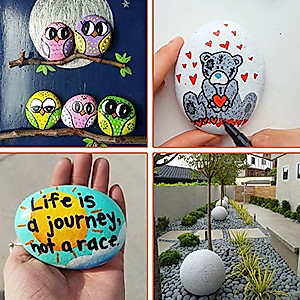 35 River Rocks for Painting, Painting Rocks Bulk for Adults, 2-3 Inches Craft Rocks, Flat Rocks for Painting, Smooth Painting Rocks for DIY Project, Gray Kindness Stones for Family Time
