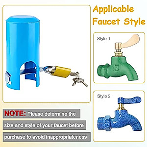 Echaprey Water Faucet Lock Outdoor/Kitchen/Garden Hose Tap Faucet Lock Anti-Theft Child-Proof Metal Faucet Protection Cover Style A (Blue)