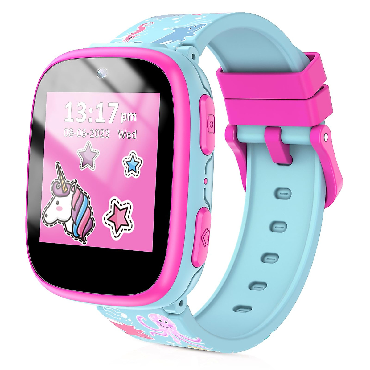 AstraMinds Kids Smart Watches Girls Boys - 1.54'' Touchscreen Smart Watch for Kids with 15 Puzzle Games, 2 Camera, 10 Audio Books, Music Player, Kids Watches Gift for 3-12 Year Old(Blue)