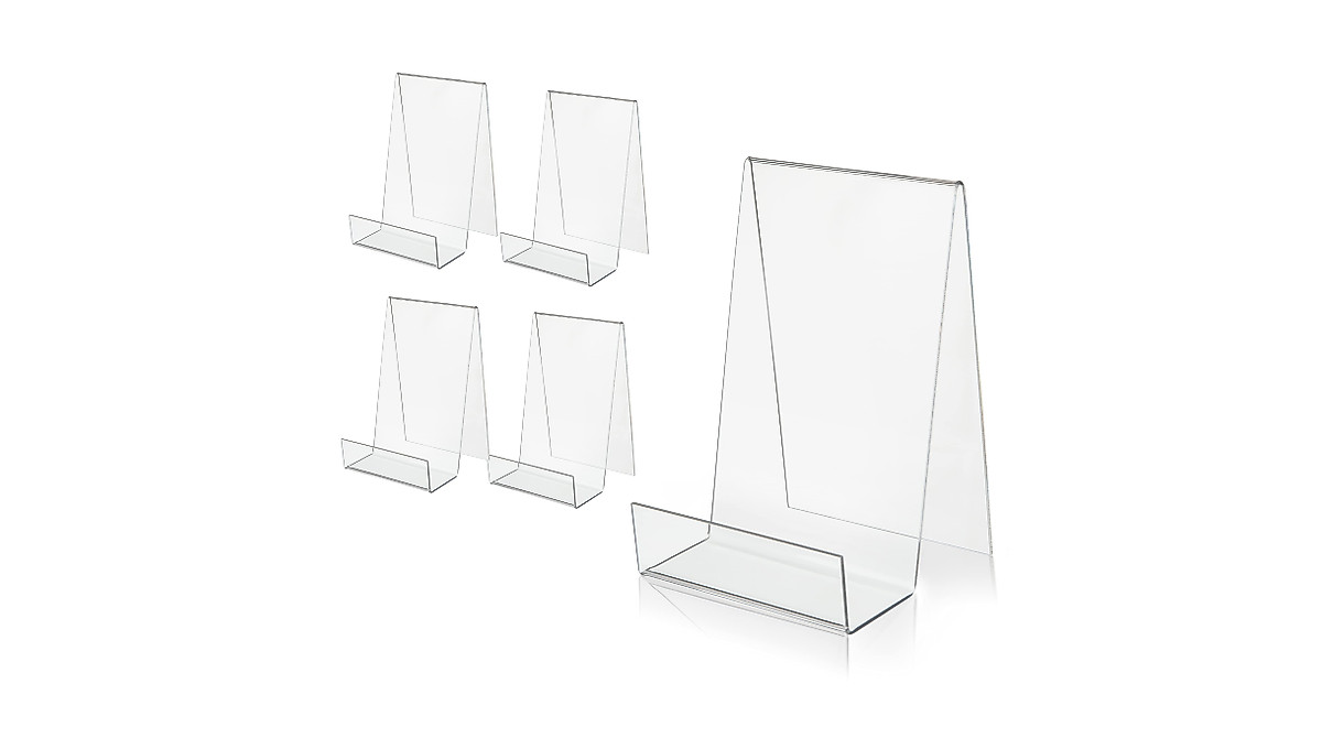 ZOY Acrylic Book Easel Stand 5-Pack for Books and Art Displays