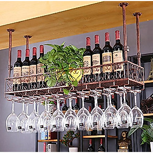 Wine Racks Metal Wine Rack/Hanging Red Wine Cup Holder/Hanging Upside Down Glass Holder/Creative Home Bar/Wine Rack Hanging Glass Holder (Size : 50 * 25cm)
