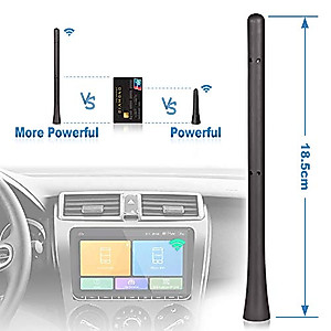 Eightwood Universal Car Radio Rubber Antenna Mast 7 inch FM AM Roof Mount Vehicle Antennae Replacement with M4 M5 M6 Screw Adapter