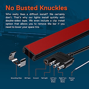 TRUE MODS 60" LED Tailgate Light Bar + Signal Relay Box [Ford F-150 F-250 F-350 Super-Duty till 2018] [Sequential Turn Signal] [Tail & Reverse Light] for Pick-Up Trucks with Tow Package & BLIS