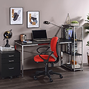 Daesar Writing Computer Desk, Black Finish Wood