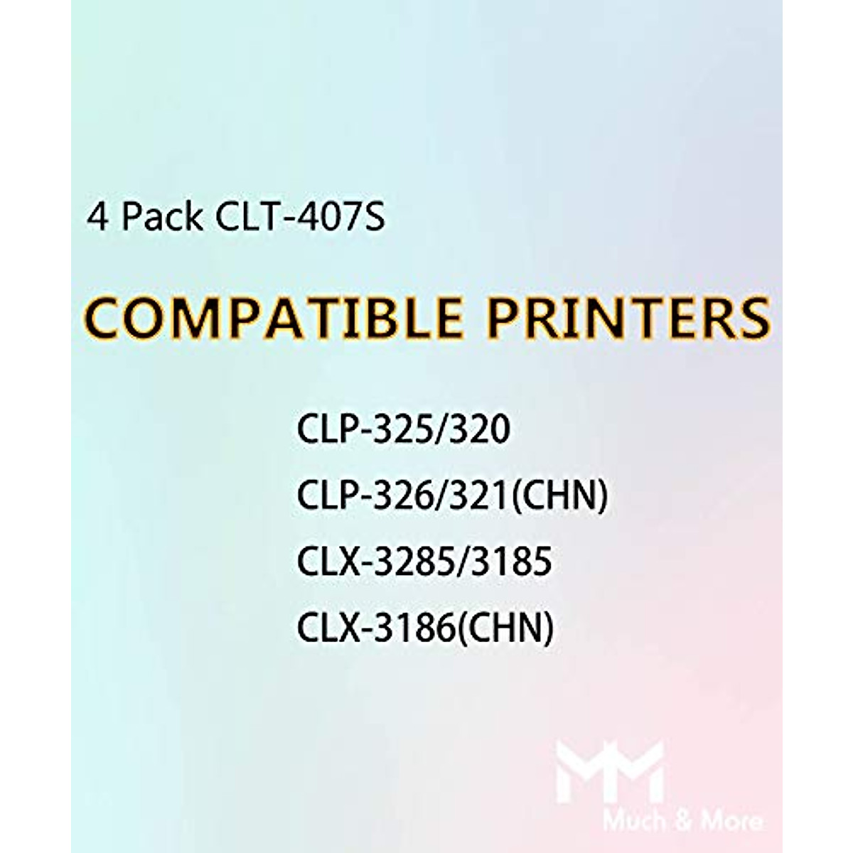 MM MUCH & MORE Compatible Toner Cartridge Replacement for Samsung CLP-325 CLT-409S CLT-407S used for CLX-3185FW 3185N CLP-320N CLP-321N CLP-325W CLX-3170 Printer (Black, Cyan, Magenta, Yellow, 4-Pack)