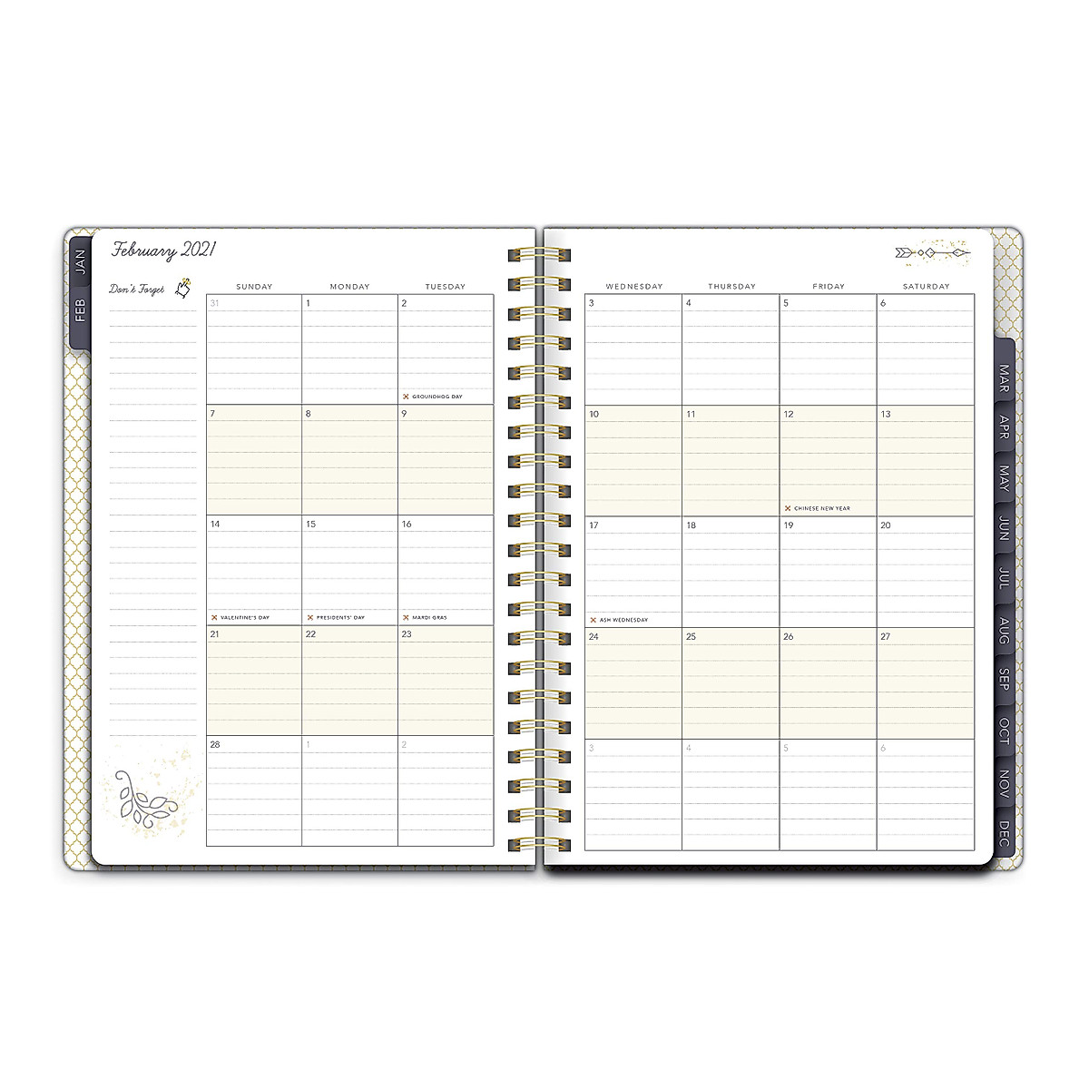 Southworth 2021 Yearly Planner (January, 2021-December, 2021), Monthly and Yearly Planner, 7”x9.25”, Weathered Gold Weave, Premium 28lb/105gsm Paper, Twin Wire, 82 Sheets/164 Pages (91906)