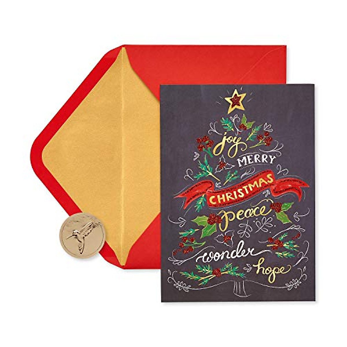 Papyrus Christmas Cards Boxed with Envelopes, To You and Yours, Holiday Tree (14-Count)