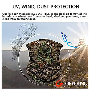 JOEYOUNG 3D Face Sun Mask, Neck Gaiter, Headwear, Magic Scarf, Balaclava, Bandana, Face Mask, Hunting, Running, Motorcycle
