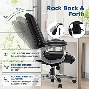 OLIXIS Home Office Computer Desk Chair, Dark Black