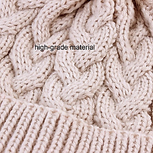 DANMY Baby Beanie Hat, Infant Newborn Toddler Winter Warm Knit Cap for Little Boys Girls, Winter Warm Hat (6-36 Months, white/beige/pink-3PCS)