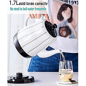 FairUo Kettles for Boiling Water 1.7L Retro Jug, Cooks Water Fast for Tea, Coffee, Soup, Removable Base, Ceramic Cordless Kettle Teapot