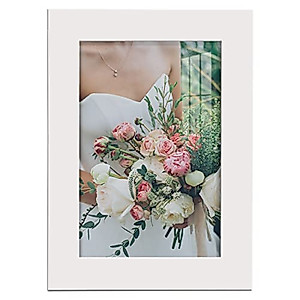 Renditions Gallery 5x7 inch Picture Frame High-end Modern Style, Made of Solid Wood and High Definition Glass Ready for Wall and Tabletop Photo Display, White Frame