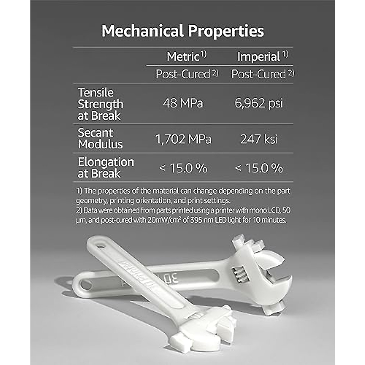 SuperPCS Black 1000g is the Fastest 1.5 Sec and Toughest Resin (1.8GPa, 15% Elongation) with 8K 22um Resolution, Made in Korea by 3DMaterials]