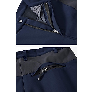 YSENTO Men's Mountain Cargo Insulated Pants Waterproof Hiking Camping Fishing Climbing Quick Dry Pants Navy Size 34
