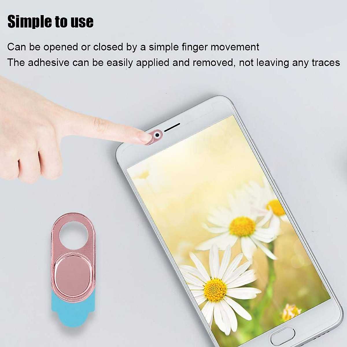 Fudax Webcam Cover Sticker, Durable Webcam Protect Sticker Metal 0.7 Mm Thickness Lens Cap with Wide Compatibility for Tablets(Pink)