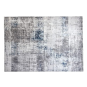 OMERAI Washable Rug 5'x7' Area Rugs for Living Room Abstract Rug Machine Washable Rug with Non Slip Rug for Bedroom Grey Rug Carpet Dining Home Decor Office Area Rug (Gray)