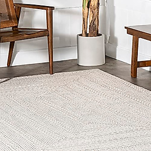 nuLOOM Rowan Braided Texture Indoor/Outdoor Area Rug, 4' x 6', Ivory