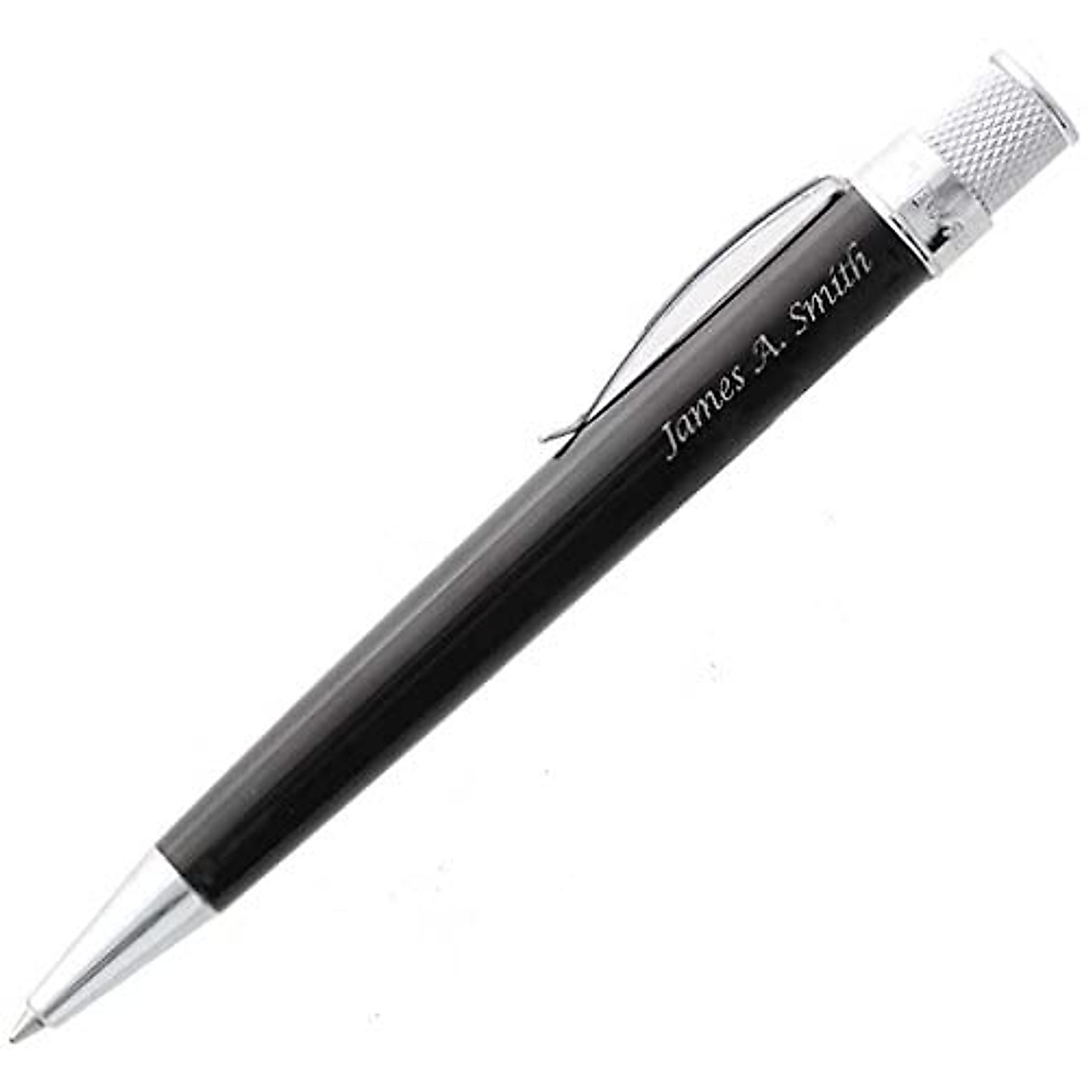 Retro 51 Engraved/Personalized Tornado Collection 'Black' Rollerball Pen with Gift Box - Custom Engraving VRR-1301