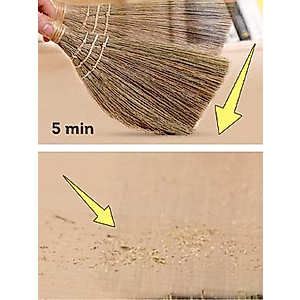 MISCRANAST. Small Natural Whisk Broom with Wood Handle Retro Nature. Vietnamese Soft Straw Broom for Cleaning. Use it as a Decoration, Wedding, Witch Broom, Broomstick Halloween, Mini Straw Broom