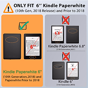 VORI Stand Case for 6" Kindle Paperwhite (Fits 10th Generation 2018 / All Paperwhite Generations Prior to 2018) PU Leather Case Smart Cover with Auto-wake/sleep and Hand Strap, Nebula Galaxy