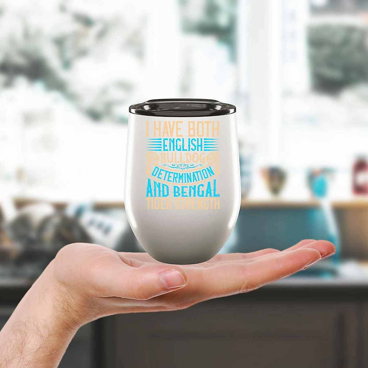 Humorous Gift - Determination And Strength Bulldog Design Gift, Great Grandson's Graduation Present - Of Tenacity Appreciation On 12oz Wine Tumbler Cup