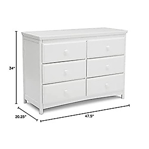 Delta Children Emerson 6 Drawer Dresser, Greenguard Gold Certified, Bianca White