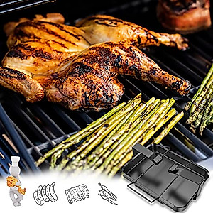Hisencn 7515 Grill Catch Pan Holder Drip Pan Replacement for Weber Genesis 1000-5500, Genesis Silver/Gold/Platinum, Genesis II Series, Platinum I/II, and Summit, Porcelain Steel Grease Collection