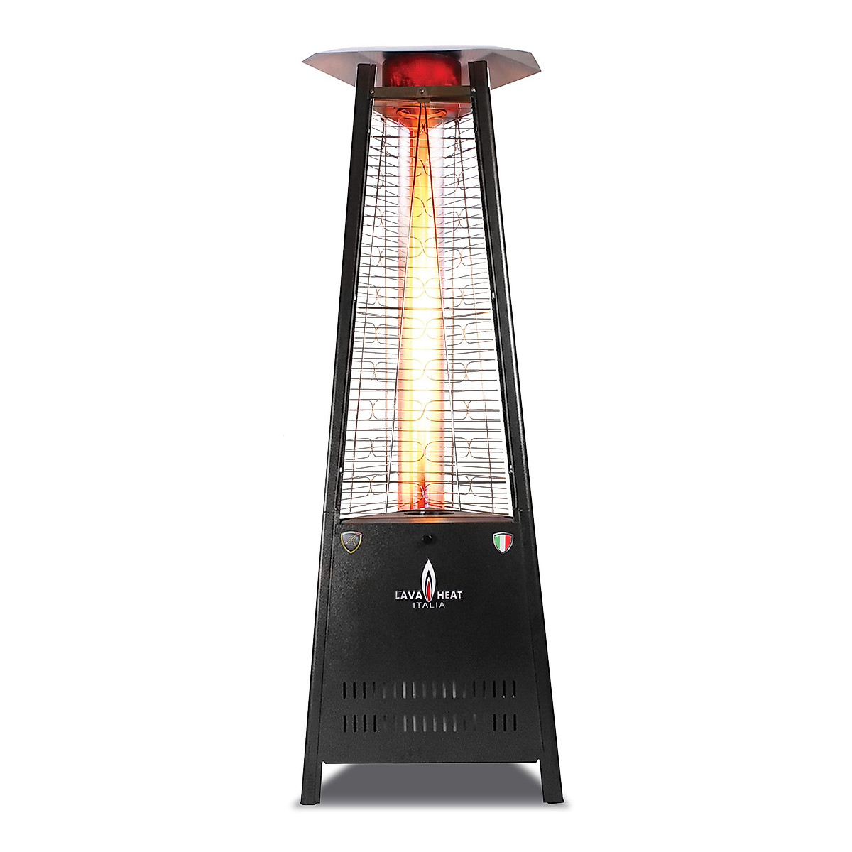 Lava 2G A-LINE 8 ft. Portable Propane Pyramid Patio Heater - Remote Control - 66000 BTU - Triple Protection System - Safety Tilt Switch - Electronic Ignition - 4 Inches Glass Tube - Heritage Bronze